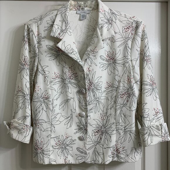 Dress Barn | Jackets & Coats | Dress Barn Womens White Decorated Jacket ...